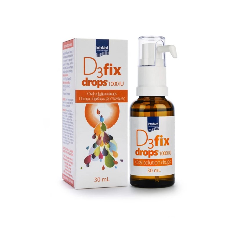INTERMED D3 Fix Drops 1000iu Συμπλήρωμα Βιταμίνης D3 σε Σταγόνες με ...