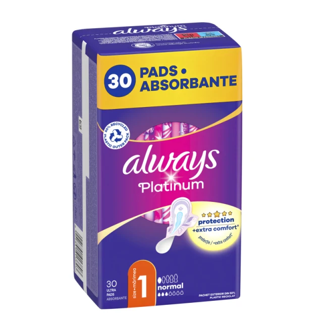 Always Platinum Normal Σερβιέτες με Φτερά Μέγεθος 1 30 Τεμάχια ...